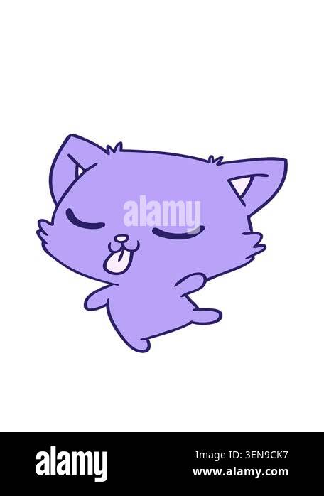 bobbing motion animation of freehand cute kawaii cat cartoon Stock ...