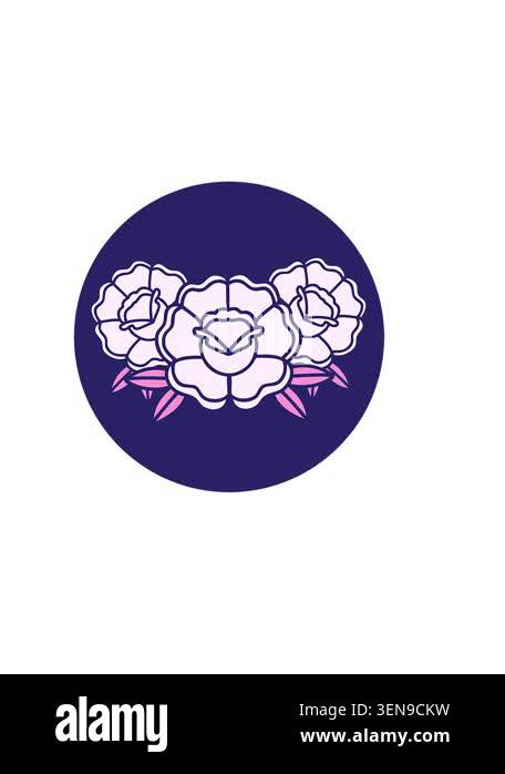 horizontally vibrating animation of tattoo style image of a bouquet of ...