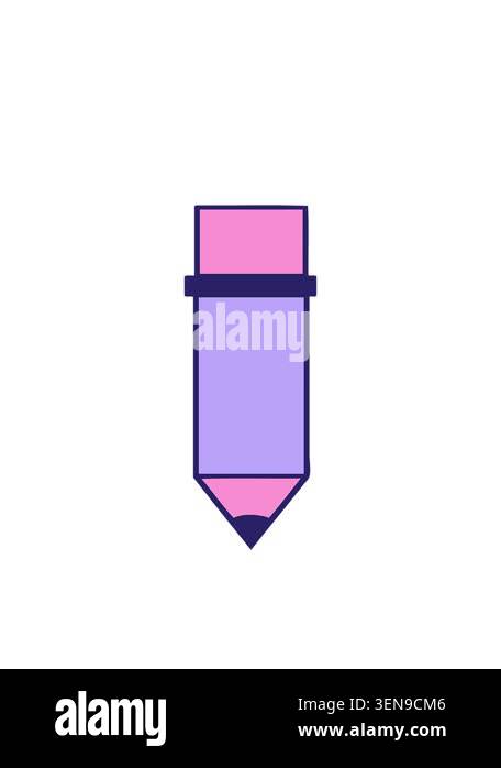 bobbing motion animation of cute cartoon of a of a pencil Stock Video ...