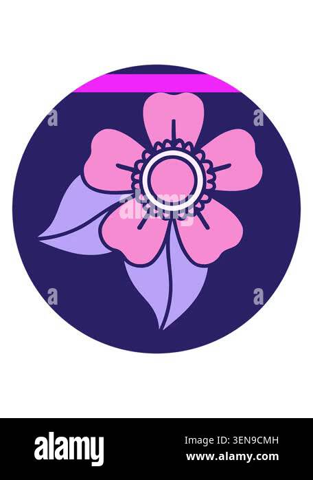 power up animation of decorative drawing of flower Stock Video Footage ...