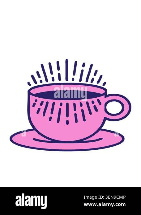 bobbing motion animation of tattoo design cup of coffee Stock Video ...