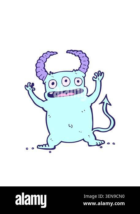 blinking radial lines animation of cartoon little devil Stock Video ...