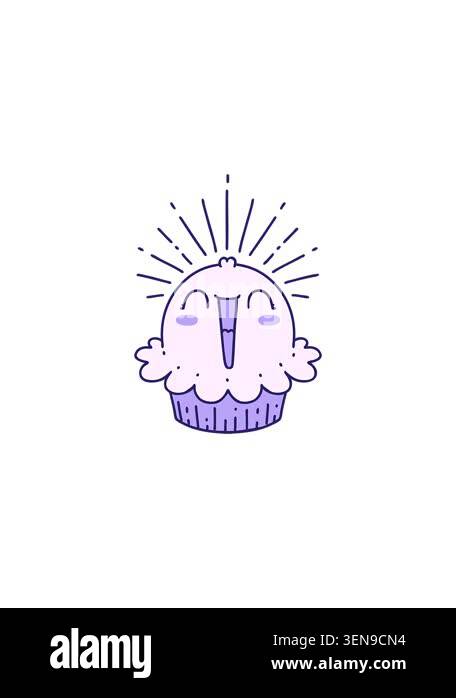 sales flash animation of illustration of a happy singing cupcake Stock ...
