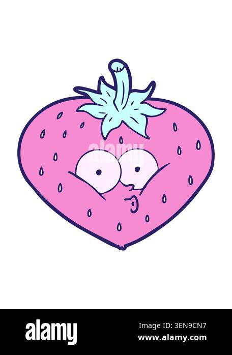 shine light effect animation of cartoon strawberry design Stock Video ...