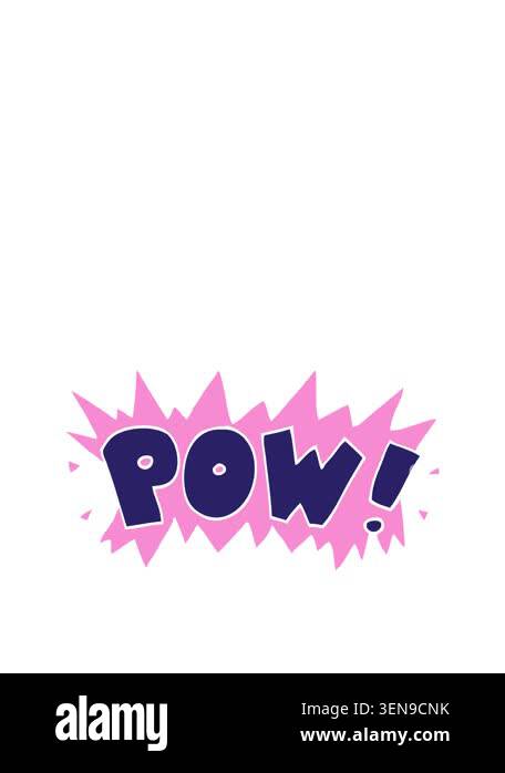 stretching up animation of cartoon doodle word pow Stock Video Footage ...