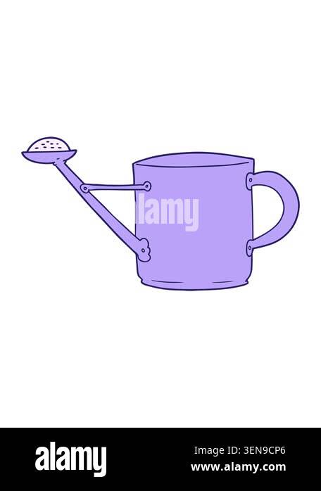 shine light effect animation of cartoon watering can Stock Video ...