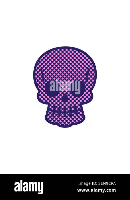 splitting effect animation of comic book style quirky cartoon skull ...