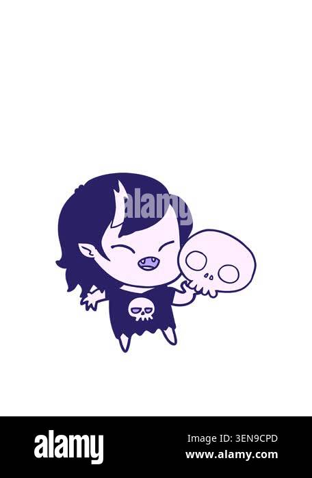 stretching up animation of cartoon laughing vampire girl drawing Stock ...