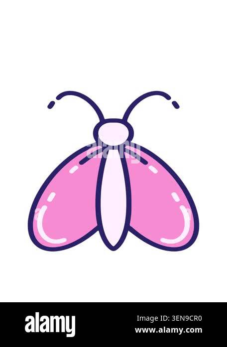 bobbing motion animation of simple bold cartoon butterfly Stock Video ...