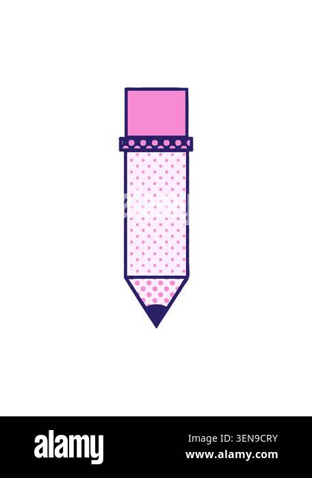 spinning motion animation of comic book style cartoon of a of a pencil ...