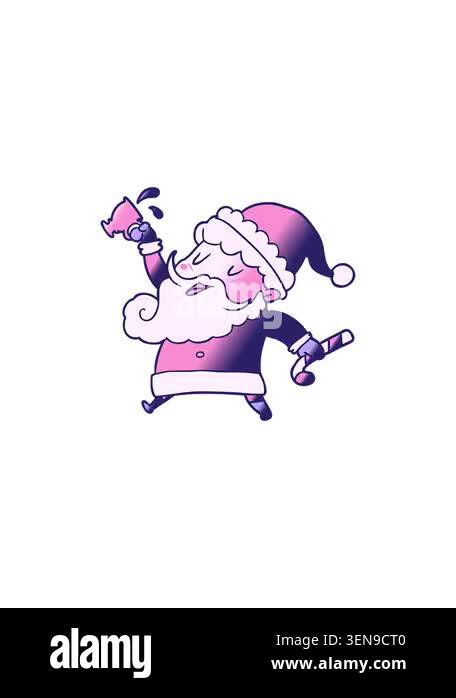flashy sales animation of santa claus with hot cocoa cartoon Stock ...
