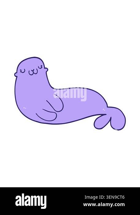 power up animation of cute cartoon seal Stock Video Footage - Alamy