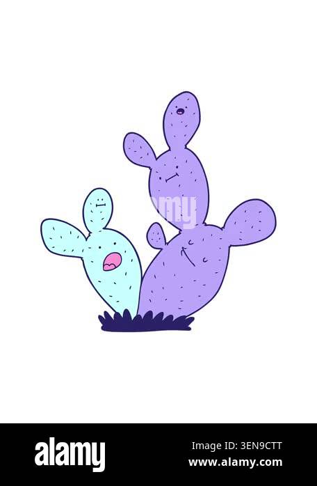 pixelize effect animation of illustration of cactus Stock Video Footage ...