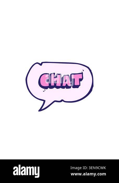 blinking radial lines animation of freehand drawn speech bubble cartoon ...