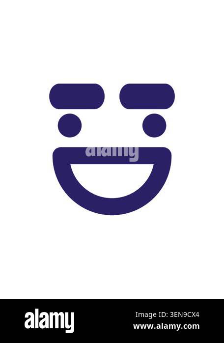 popping motion animation of happy big eyebrow face design Stock Video ...