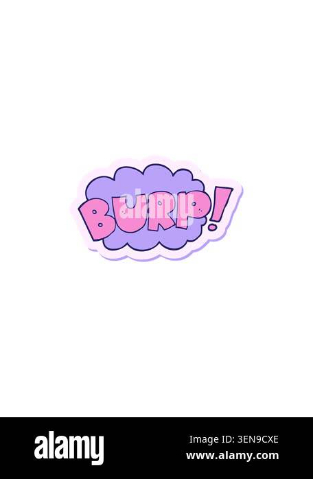 radioactive glowing animation of cartoon burp text Stock Video Footage ...