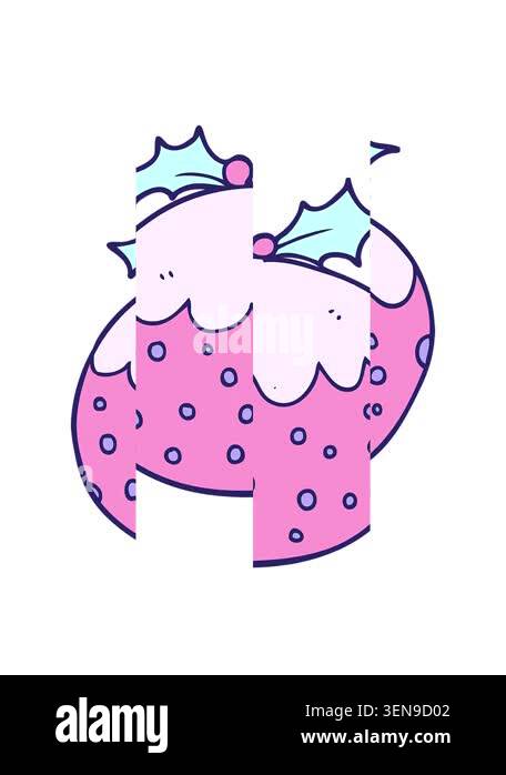 splitting motion animation of christmas pudding drawing Stock Video ...