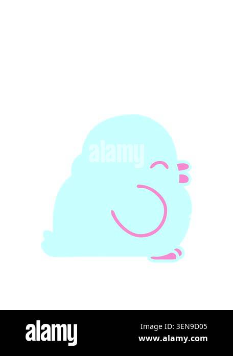 stretching up animation of cute fat baby bird Stock Video Footage - Alamy