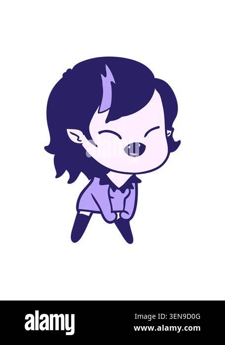 shine light effect animation of cartoon laughing vampire girl Stock ...