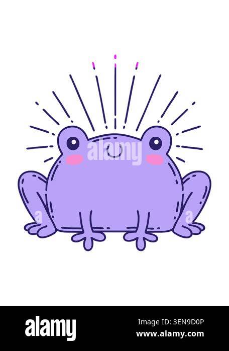 power up animation of traditional tattoo style happy frog illustration ...