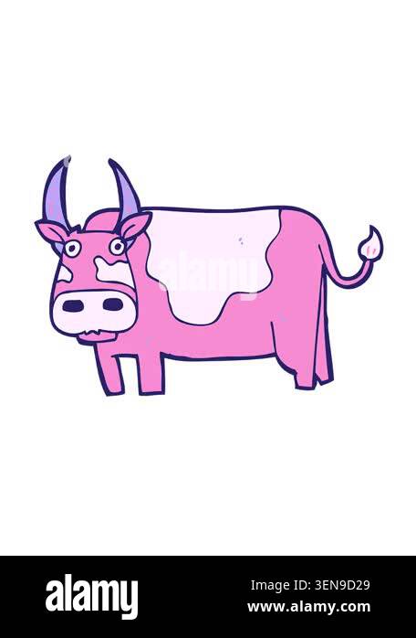 vibrating motion animation of doodle bull Stock Video Footage - Alamy
