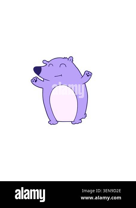 horizontally vibrating animation of a happy polar bear cartoon Stock ...