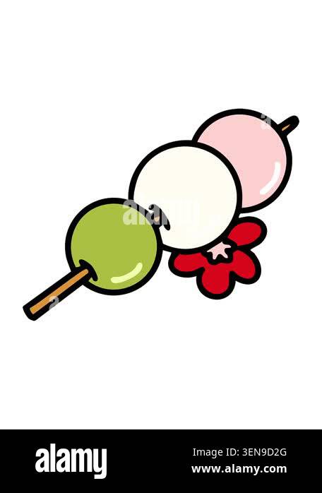 neon light effect animation of traditional hanami japanese sweet treat ...