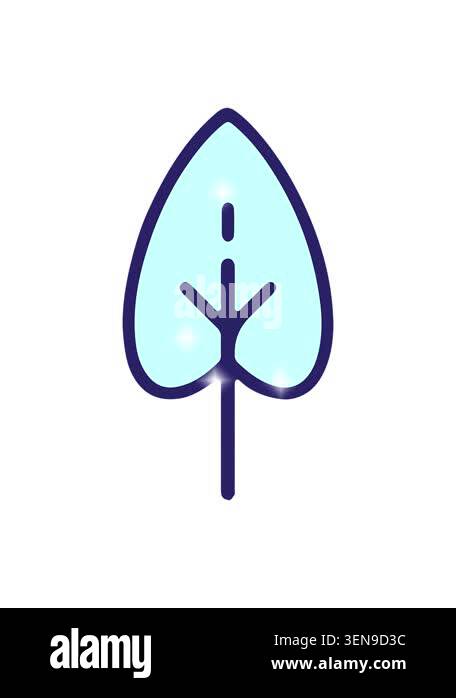 glitter effect animation of simple leaf illustration Stock Video ...