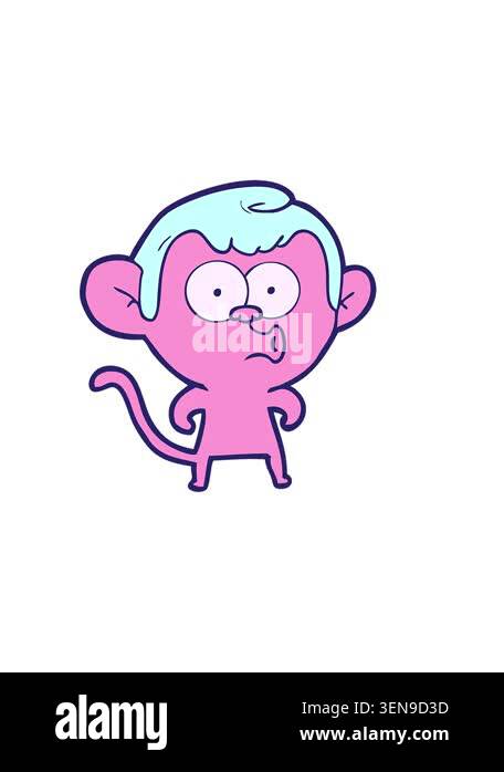 horizontally vibrating animation of a cartoon hooting monkey Stock ...