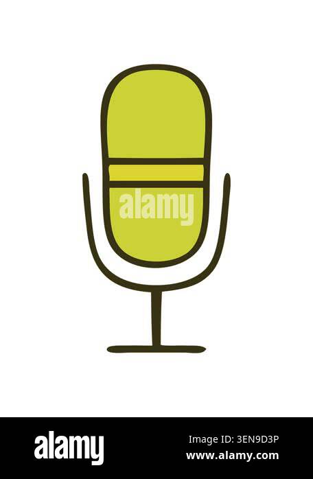 changing color animation of cute cartoon of a radio microphone Stock ...