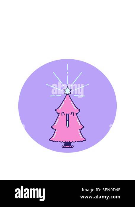 stretching up animation of cartoon icon of a tattoo style christmas ...