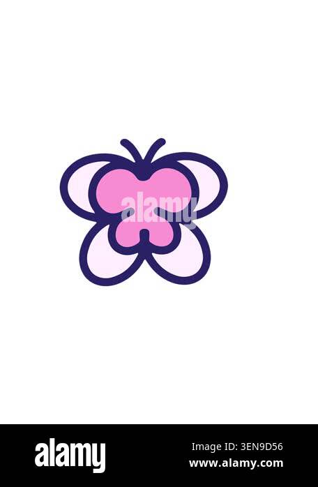 horizontally vibrating animation of simple and cute butterfly ...