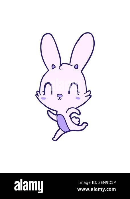 shaking motion animation of rabbit cartoon design Stock Video Footage ...