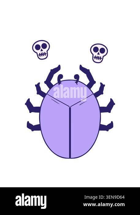 spinning skulls animation of giant bug cartoon Stock Video Footage - Alamy