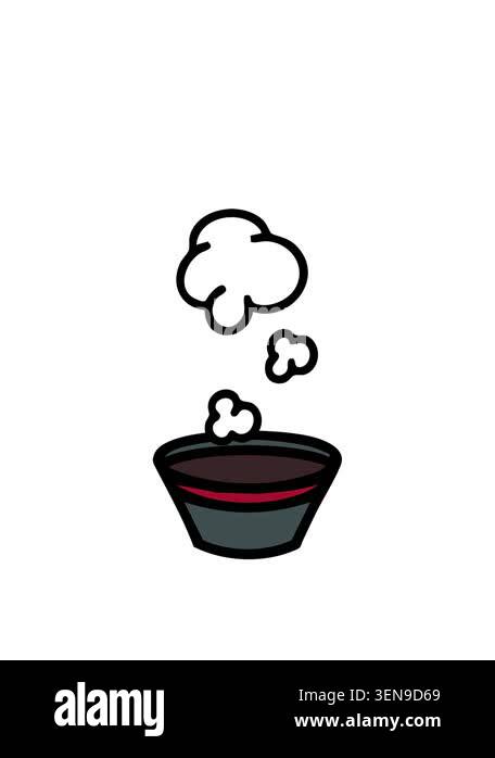 stretching up animation of a simple japanese hot sake cup Stock Video ...