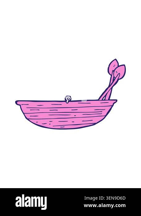 attention grabbing animation of cartoon of a rowing boat Stock Video ...