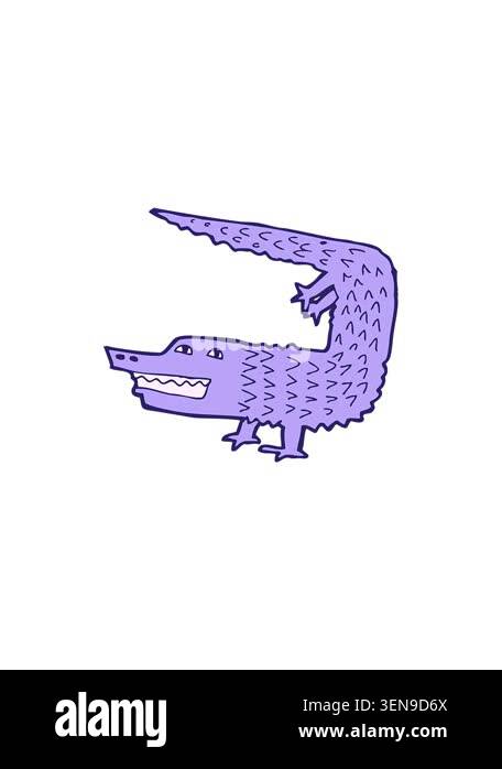 splitting effect animation of cartoon crocodile drawing Stock Video ...