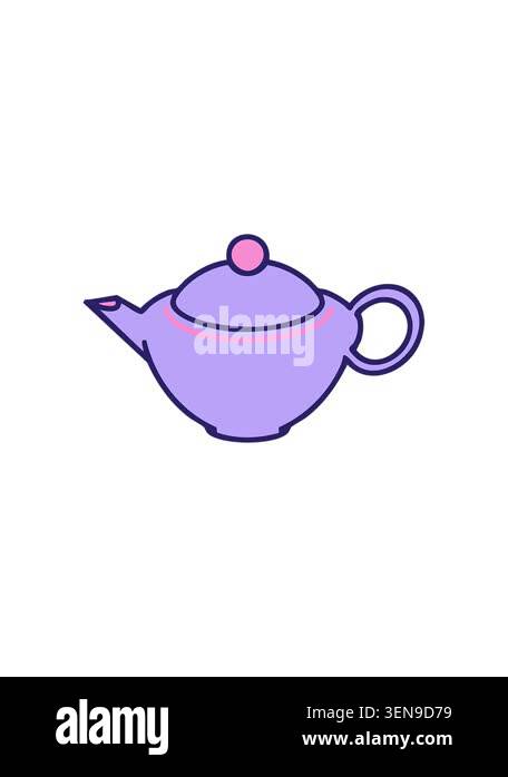 splitting effect animation of a teapot of japanese tea design Stock ...