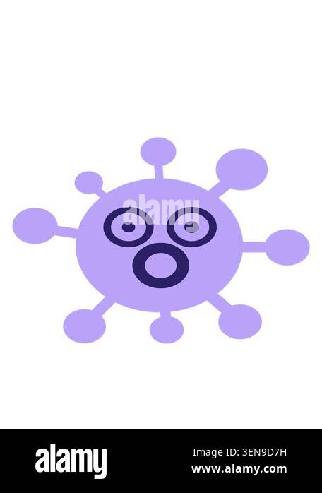 bobbing motion animation of shocked virus image Stock Video Footage - Alamy