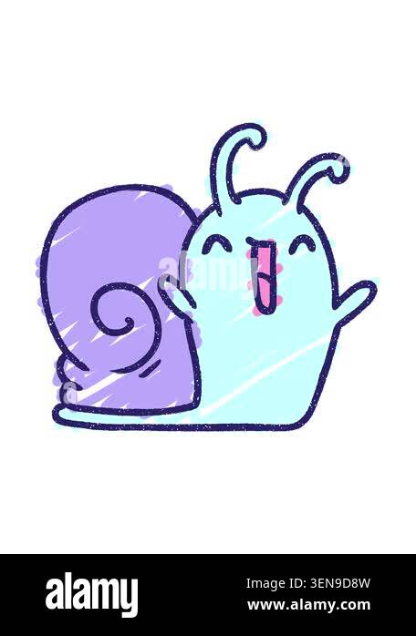 shaking motion animation of Happy Snail Chalk Drawing Stock Video ...