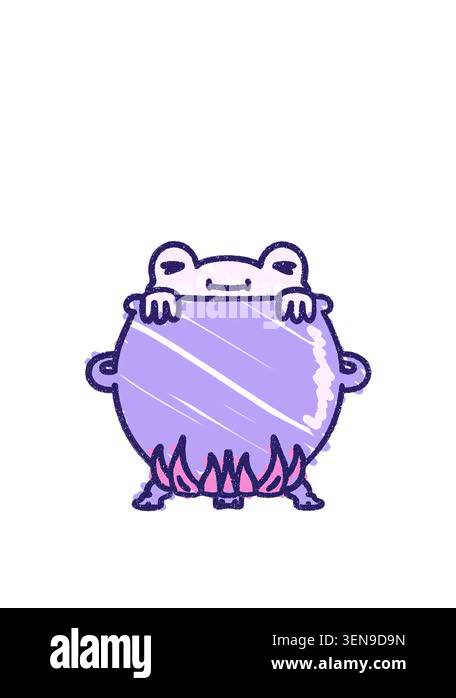 jumping motion animation of Cauldron Toad Chalk Drawing Stock Video ...