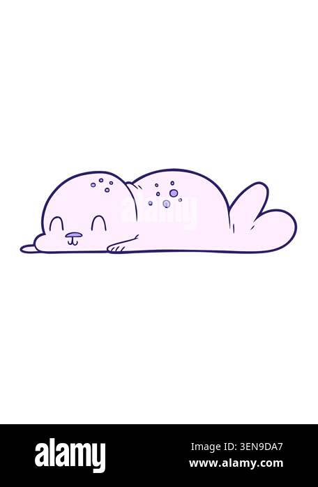 vibrating motion animation of cute cartoon seal pup Stock Video Footage ...
