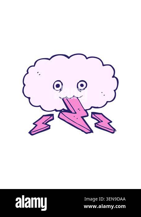 shaking motion animation of cartoon of thundercloud Stock Video Footage ...