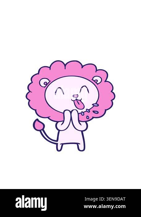 bobbing motion animation of a happy cartoon lion Stock Video Footage ...