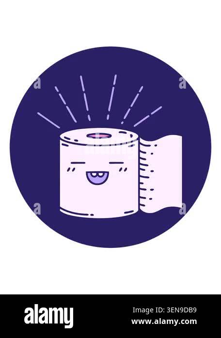 pixelize effect animation of icon of a tattoo style toilet paper ...