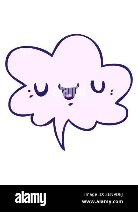 pixelize effect animation of happy cartoon face with speech bubble in ...