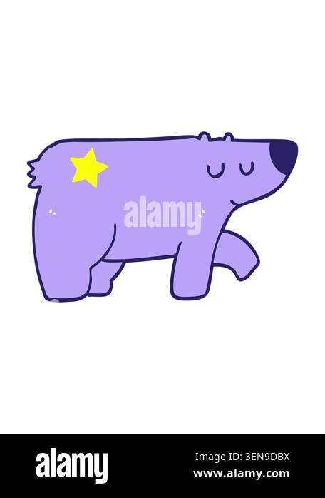 twinkling stars effect animation of neon cartoon bear Stock Video ...