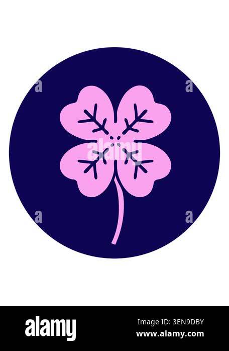 neon light effect animation of a four leaf clover Stock Video Footage ...