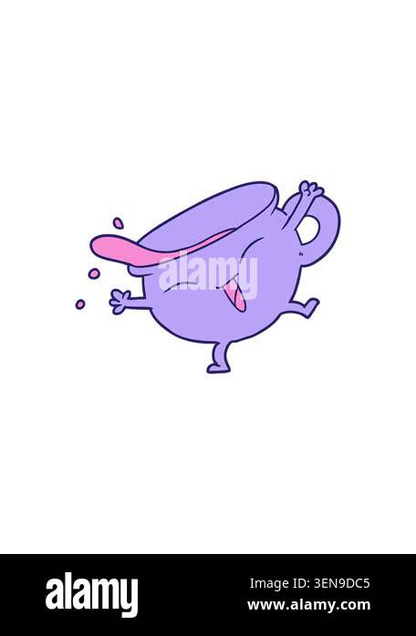 starburst effect animation of cartoon teacup dancing Stock Video ...