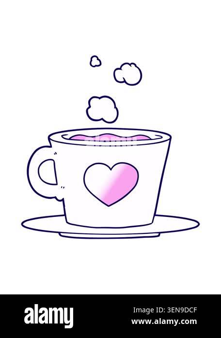 neon light effect animation of a lovely cup of coffee Stock Video ...